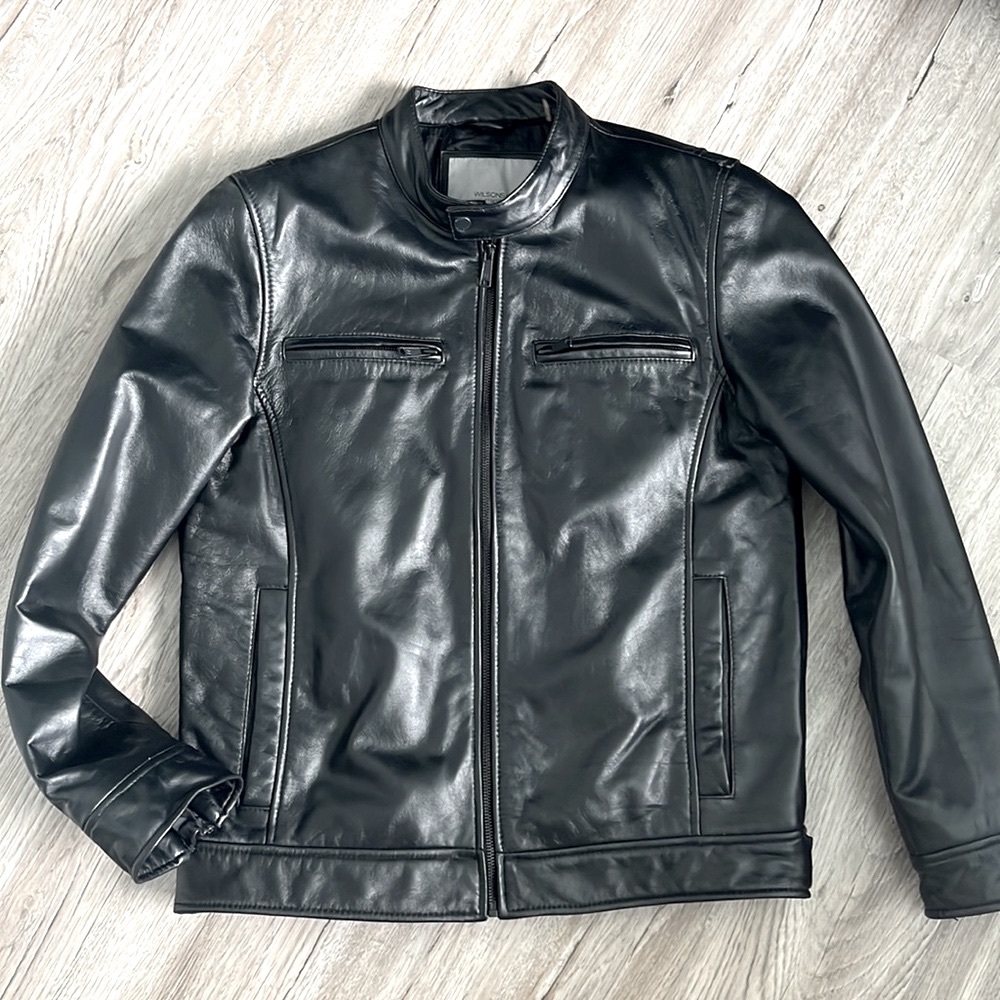 Classic Wilson’s Black Leather Cafe Racer Motorcycle … - Gem